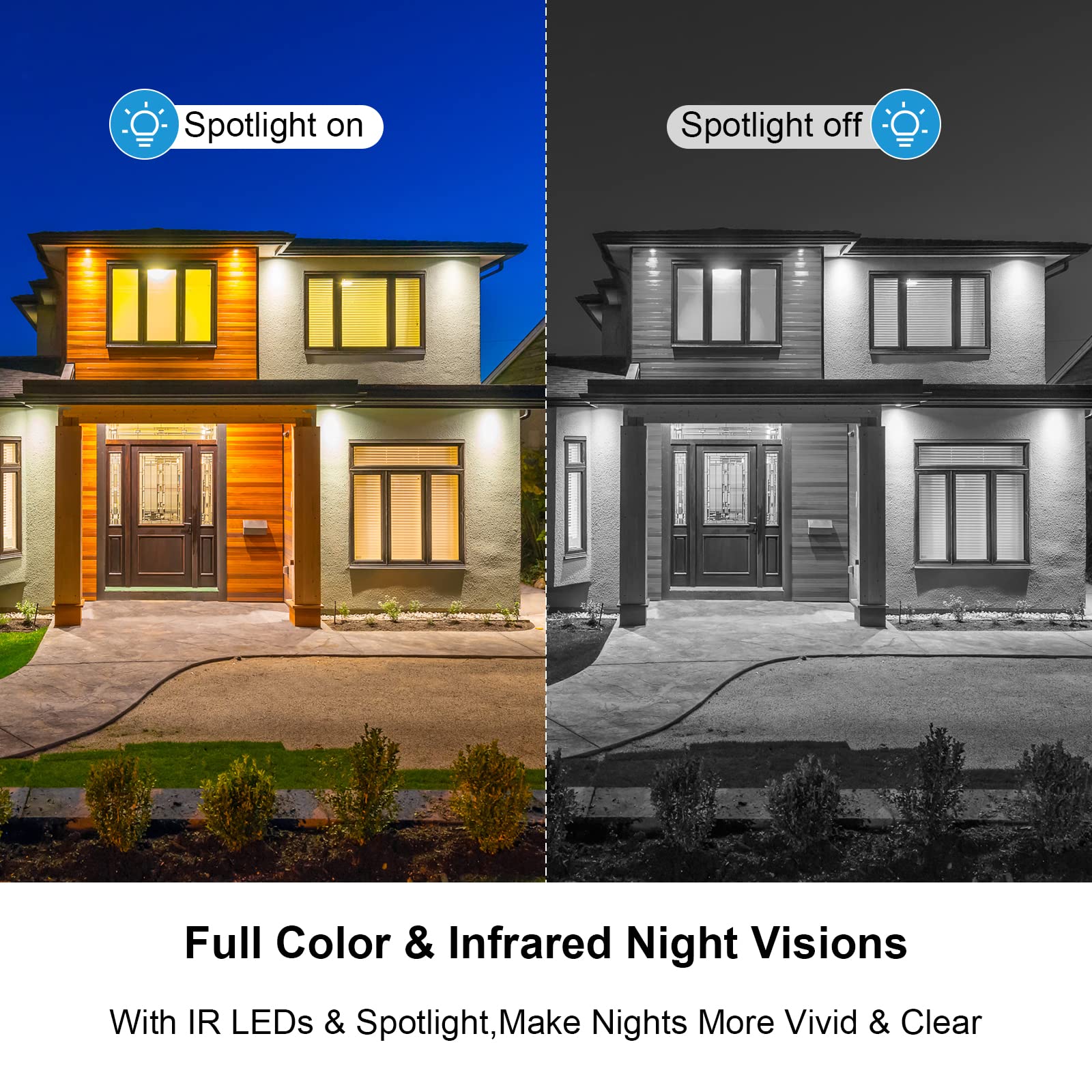 NGTeco Solar Security Cameras Wireless Outdoor with Solar Panel, Rechargeable Battery Powered IP65 Waterproof 1080P 2.4G WiFi Cameras for Home Security, 30 Days Free Cloud Storage
