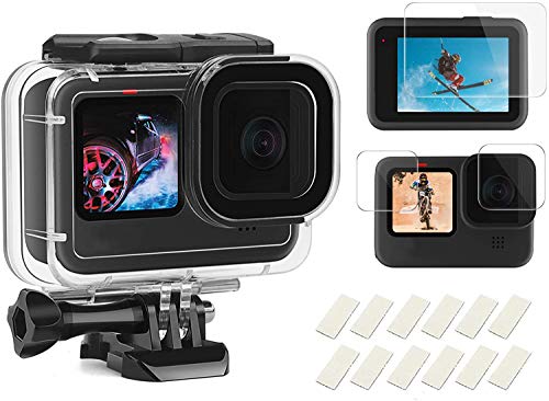 SHOOT 60M/196FT Waterproof Case Kit for HERO11/10/9 Black,Diving Protective Housing Shell with Screen Protector Set and 12pcs Anti-Fog Insert for HERO11 HERO10 HERO9