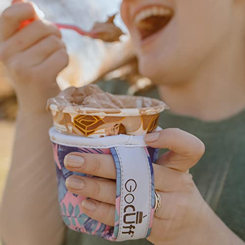 Go Cuff Ice Cream Coozie Pint Cuff Reusable Antislip Neoprene Insulator Pint Sized Ice Cream Pint Cozy Sleeve with Handle Compatible For Haagen-Dazs, Ben & Jerry's, Halo Top and more (Lumberjack Red)