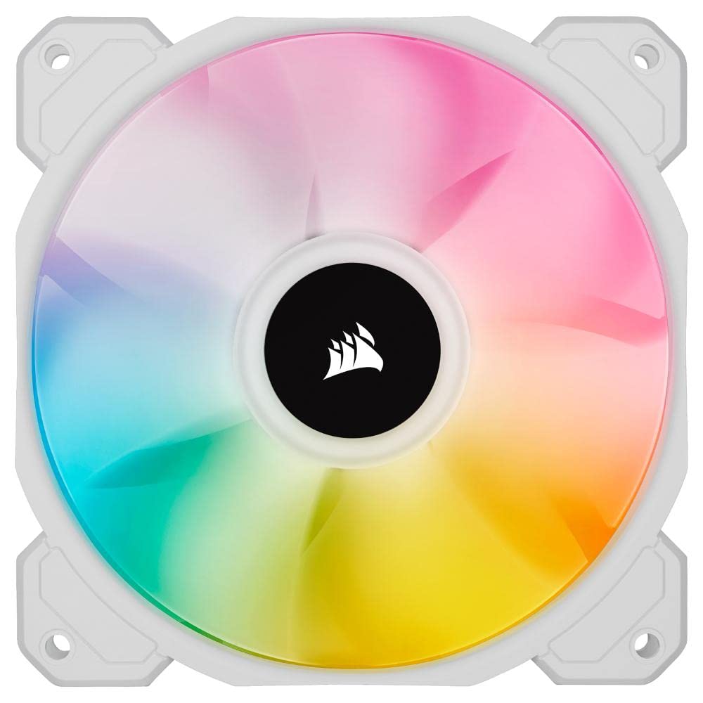 CORSAIR iCUE SP120 RGB ELITE Performance 120mm PWM Triple Fan Kit with iCUE Lighting Node CORE - White