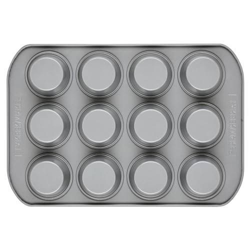 Farberware Nonstick Bakeware 12-Cup Muffin Tin / Nonstick 12-Cup Cupcake Tin - 12 Cup, Gray
