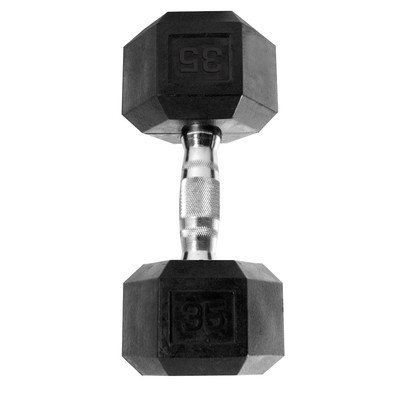 CAP Barbell Rubber Coated Hex Dumbbell with Contoured Chrome Handle [Set of 2] Weight: 35 lbs
