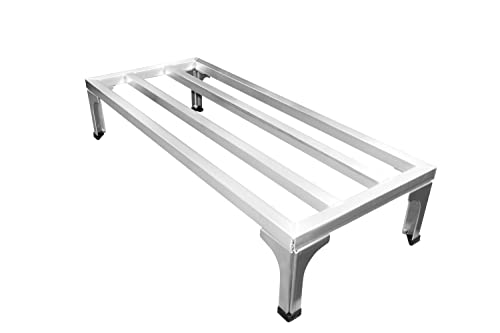 SHOPCraft Heavy Duty Aluminum Dunnage Rack, 20” X 48” X 7.5” Industrial Grade Aluminum Storage Rack, Commercial Food Service Storage Rack