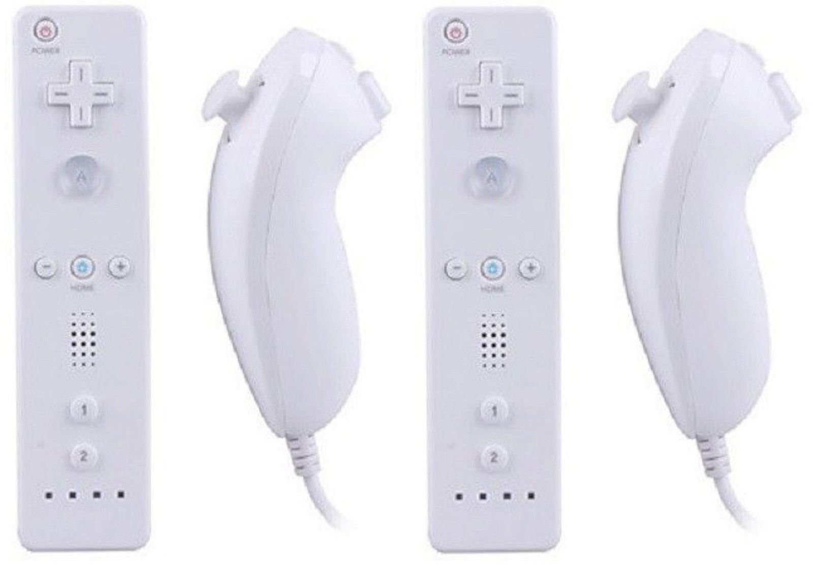 Nintendo Wii Video Game System 2-REMOTE, 2-NUNCHUK Bundle RVL-001 GameCube Family Console WHITE
