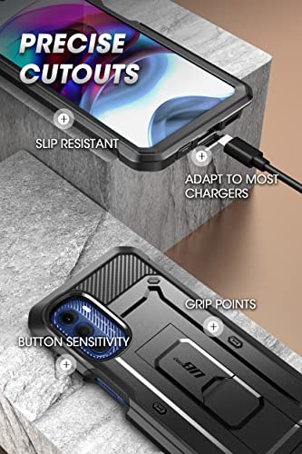 SUPCASE Unicorn Beetle Pro Series Case for Moto G Stylus 5G 2022 [Not Fit 4G Version], with Built-in Screen Protector Full-Body Rugged Belt Clip & Kickstand Case (Black)