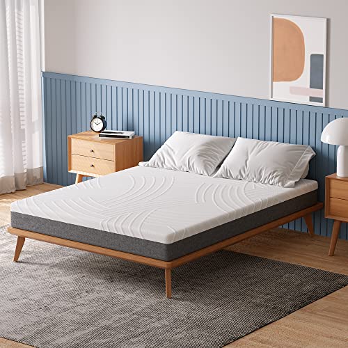 Giantex Memory Foam Mattress, 8 inch Mattress Queen with Gel Infused Memory Foam & Bamboo Charcoal Foam for Cool Refreshing Sleep, Medium Firm, Hybrid Bed Mattress in a Box