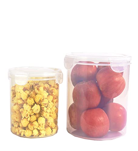 TIAN CHEN Reusable Soup Container with Lid Refrigerator, 2pcs Airtight Round Pickle Jar, Tall Bread Proofing Box, Commercial Storage Bulk Food Organization, Leak Proof, BPA Free (1pcs 50oz,1pcs 109oz)