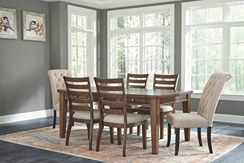 Signature Design by Ashley Tripton Classic Tufted Upholstered Armless Dining Chair, 2 Count, Beige