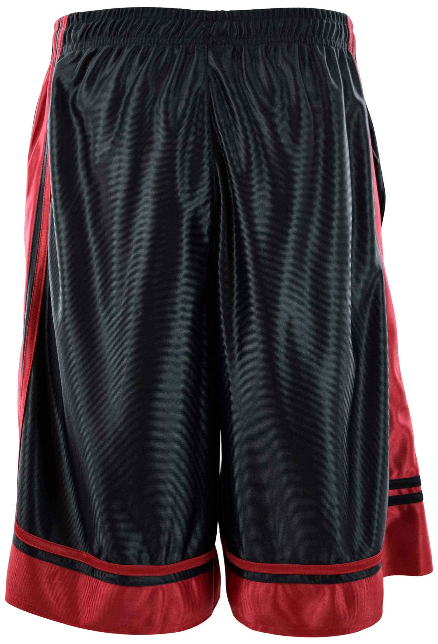 ChoiceApparel Mens Two Tone Training/Basketball Shorts with Pockets (S up to 4XL) (XL, Zipper-Black/Red)