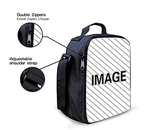 Dellukee School Lunch Bag For Kids Soft Boys Girls Adjustable Shoulder Strap Durable Handbag Tote Bag Reusable Insulated Lunch Box With Zipper Starry Sky Wolf Print