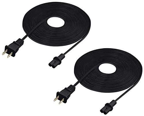 Vebner 20-Foot Power Cord Compatible with Sonos Five, Sonos Play 5, Sonos Beam, Sonos Arc, Sonos Amp, Sonos Playbase, Sonos Sub Gen 3 and Sonos Sub Mini - 2-Pack (Black)
