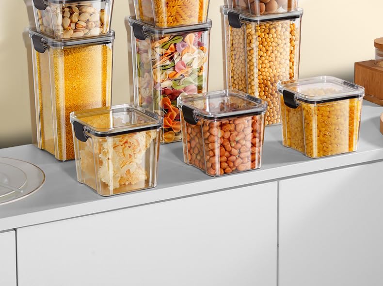 TeoYes Home Storage Jars Clear Multifunctional Airtight Damp-proof Storage Jars with Lids Kitchen Storage Tank (C1,460ML)