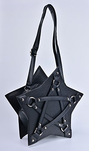 Nite closet Gothic Bags and Purses Pentagram Star Shoulder Bag for Women (Black)