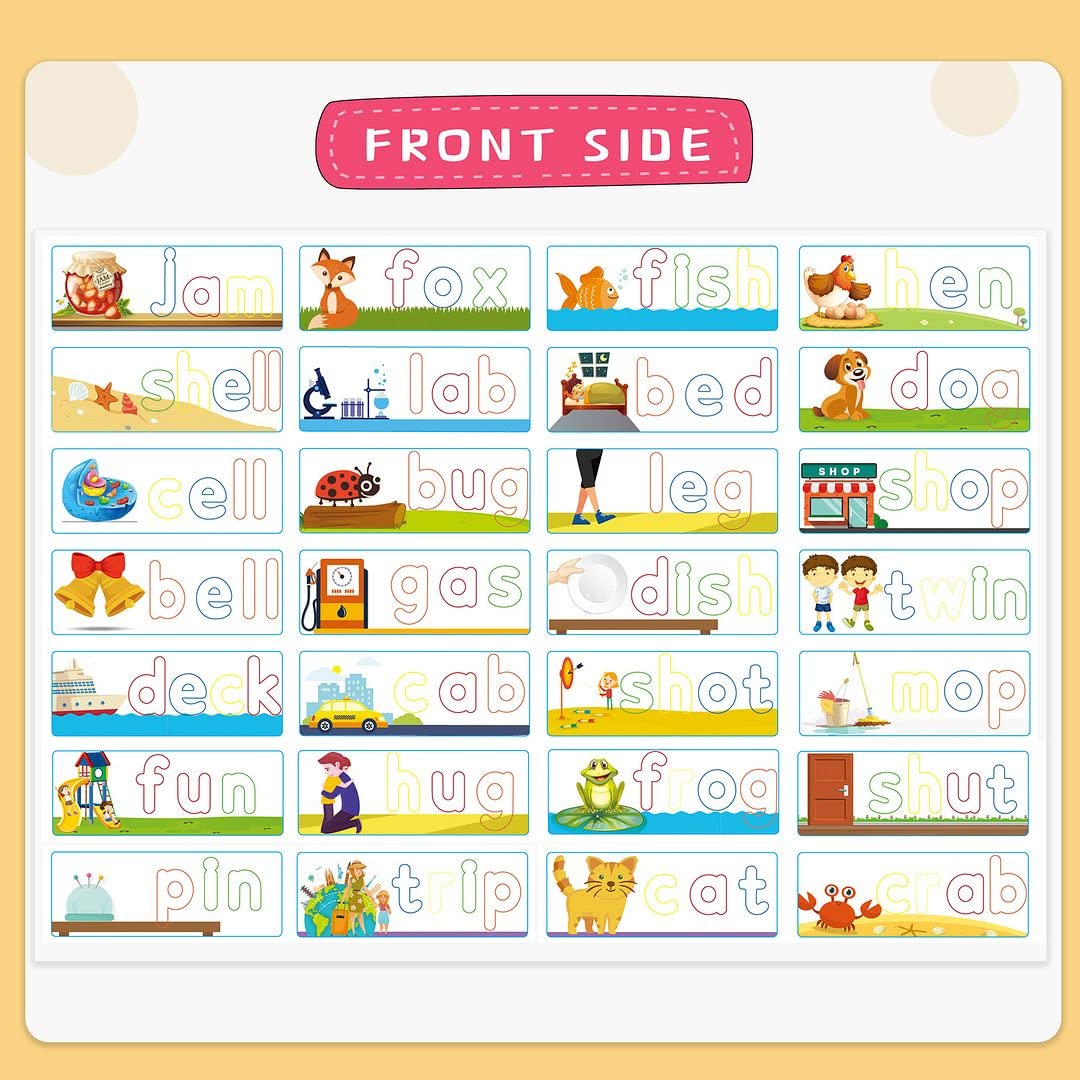 SpringFlower See & Spell Matching Letter Game for Preschool Kindergarten Kids,Learning Educational Toy,Toddler Learning Activities,CVC Word Builders for 3 4 5 6 Years Old Boys and Girls,80Pcs