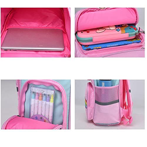 HT HONOR . TRUST Girls Backpack 16inch for 5 6 7 8 years old Backpacks Kids Elementary School Bag for Girls Pink Children BookBag