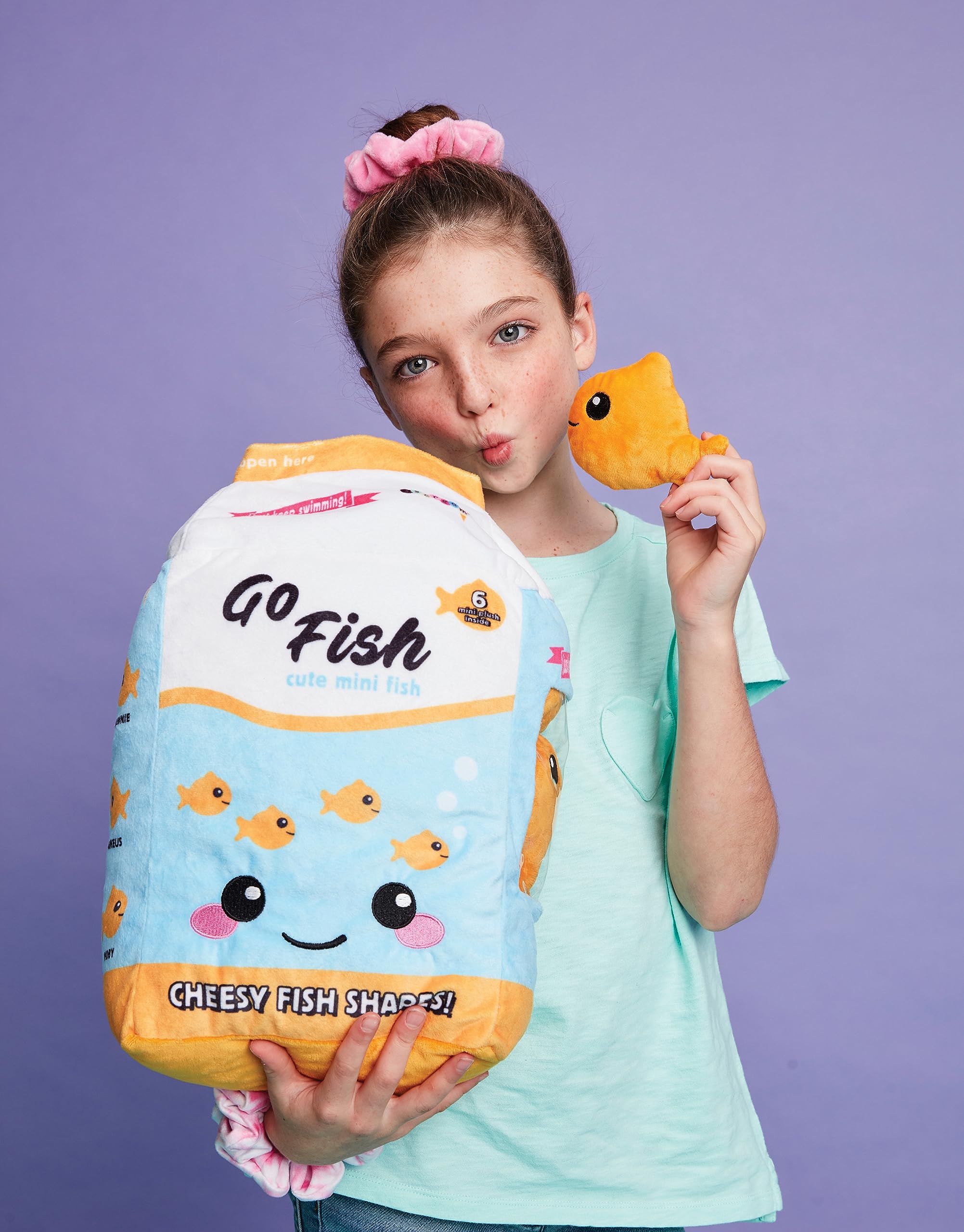 iscream Play with Your Food! Go Fish! Fleece Play Pillow Set with Embriodered Accents