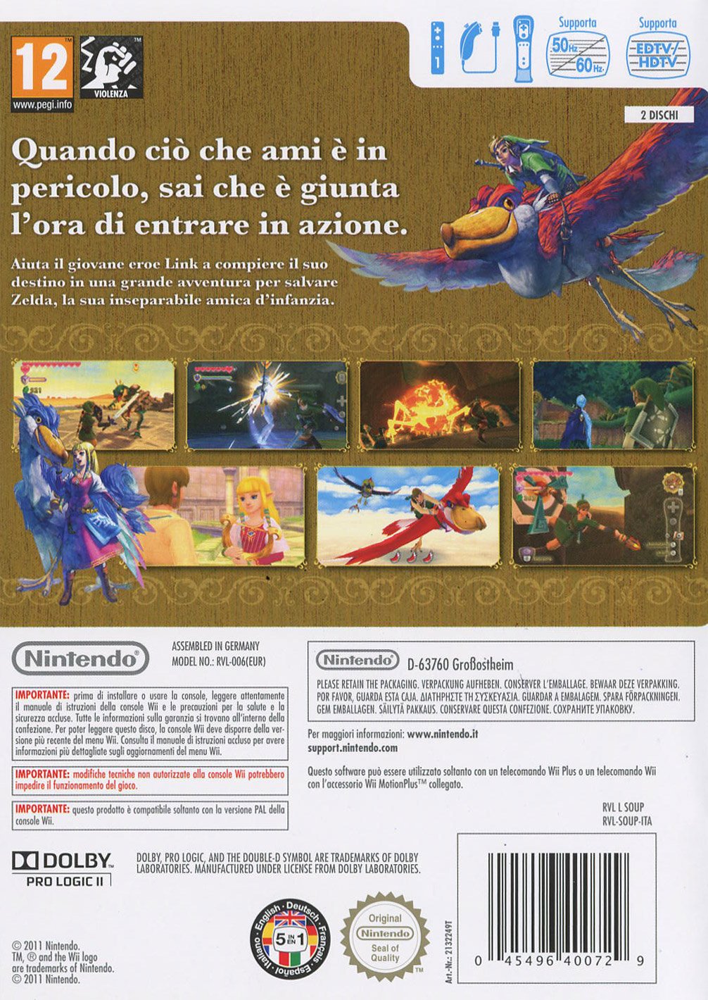 NINTENDO GIOCO THE LEGEND OF ZELDA : SKYWARD SWORD WII