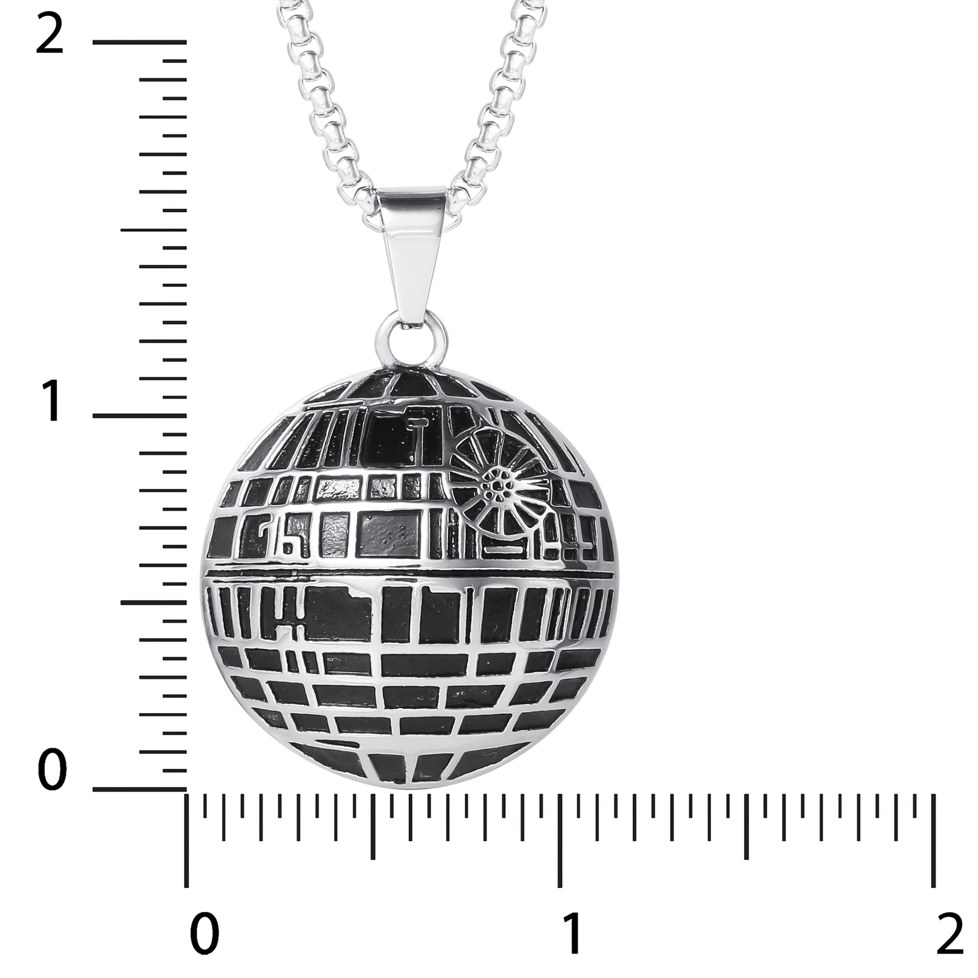 Disney Star Wars Mythosaur Pendant, The Mandalorian Necklace, Stainless Steel, 22" Box Chain
