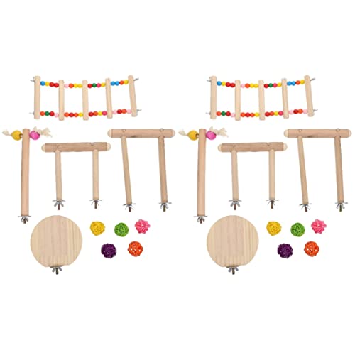 PATKAW Pet Supplies Pet Supplies Rabbit Toys 2 Pack Parrot Play Stand Birds Stand Pole Parrot Perch Stands Parrot Wood Perch Perch Cockatiel Playground Teething Toys Rabbit Toys Rabbit Toys