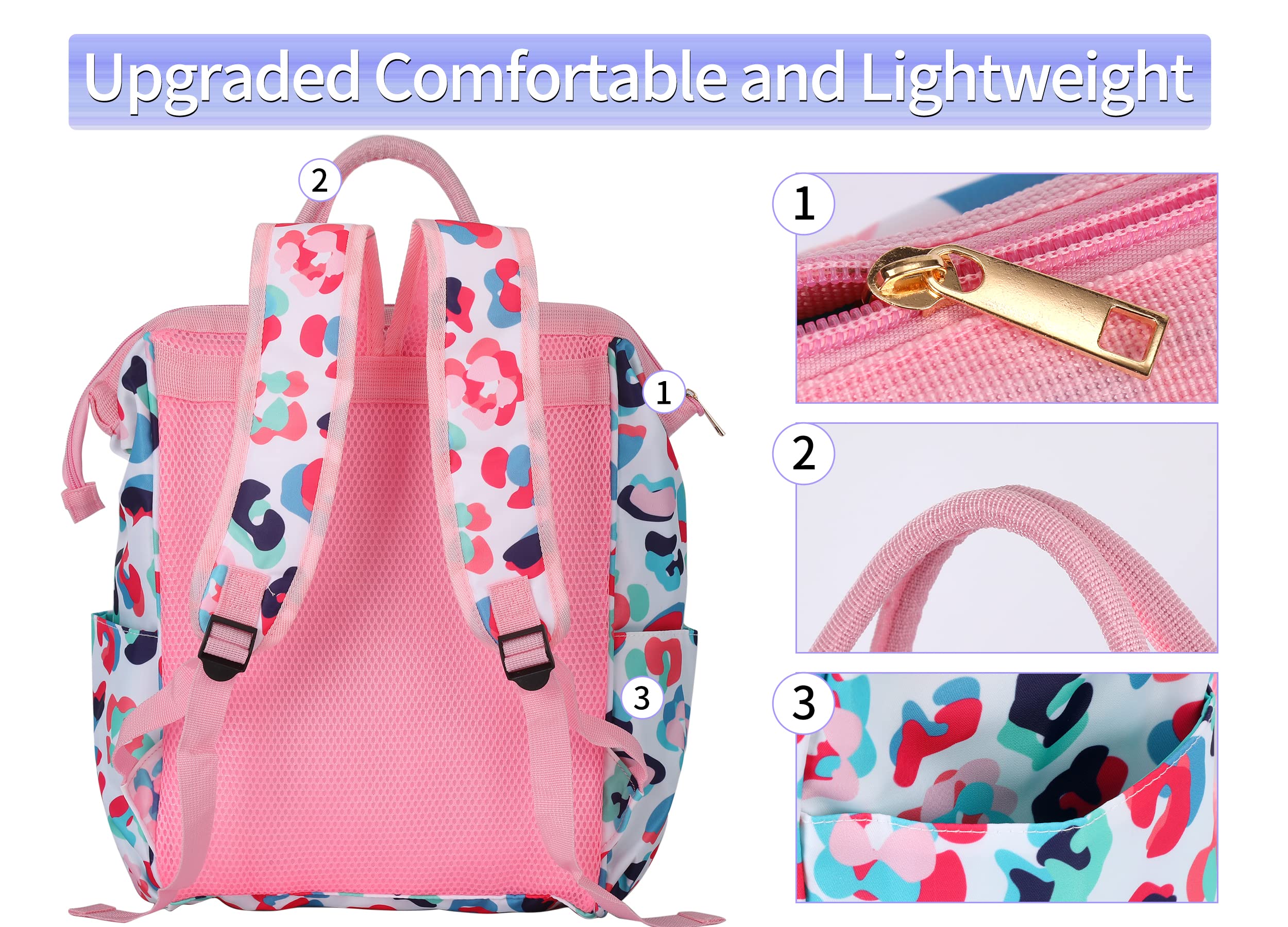 Cooler Backpack Women Leopard Leak Proof Backpack Cooler Bags Lightweight Soft Lunch Backpack with Cooler Compartment,Wine Cooler for Hiking Camping,24 cans……