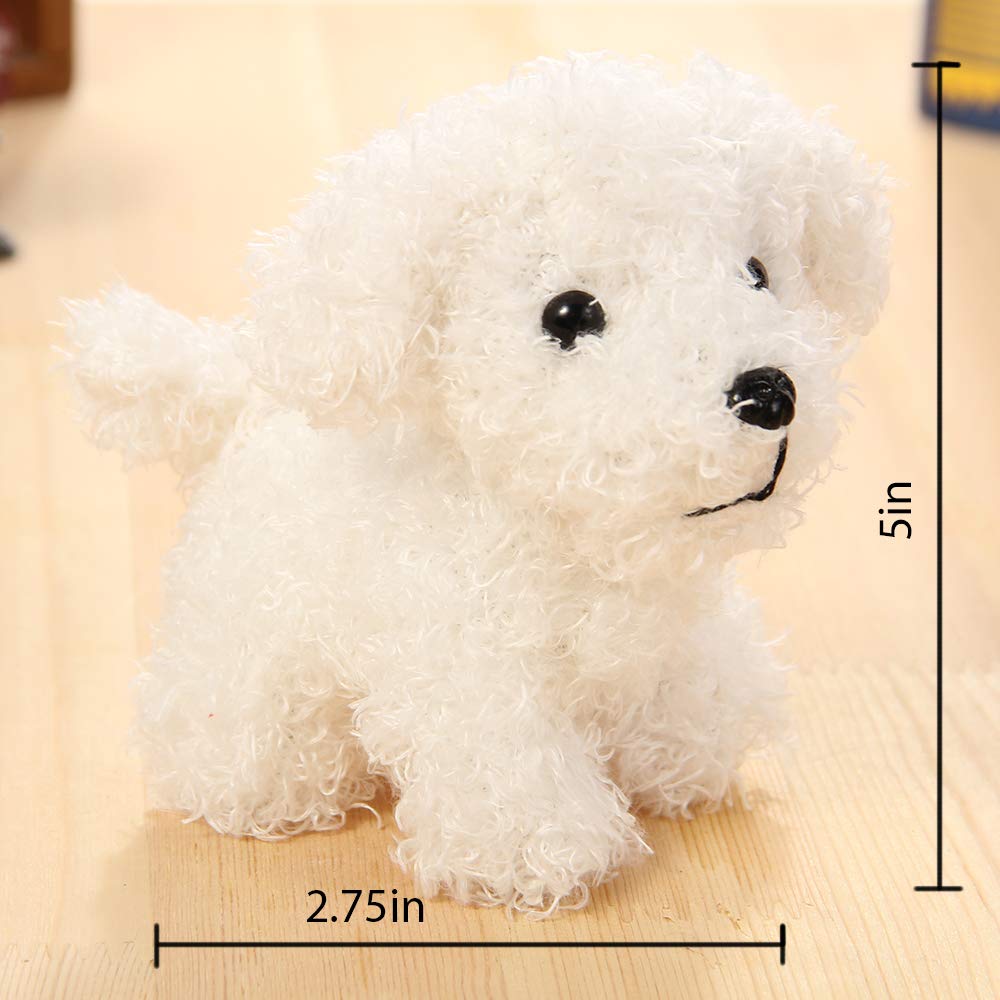 Cute Stuffed Animal Dog Plush Animal Keychain, Fashion Accessory Backpack Clips, Kindergarten Gift, Handbag Pendant, 5 inch (Gold)