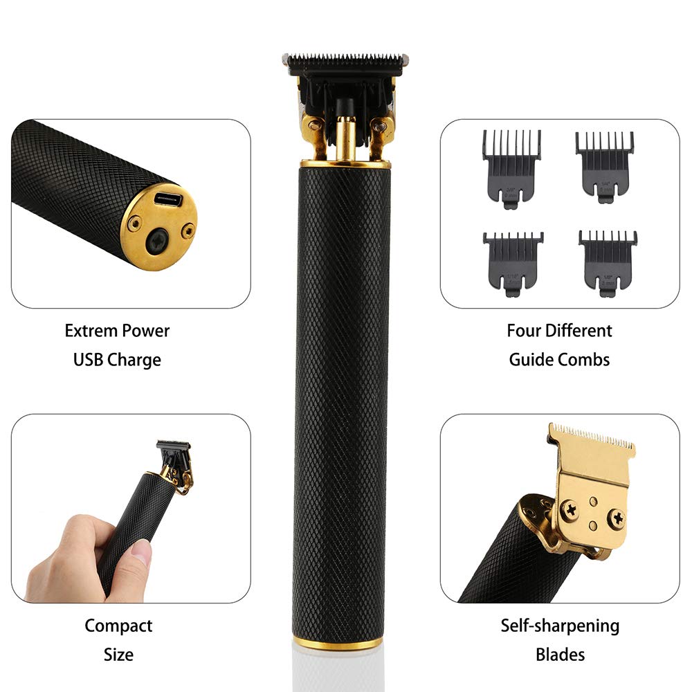 Cordless Pro Li Skeletons Trimmer,Professional Barber Trimmer, Cordless Barber Trimmer, Barber outliners Close Cutter (Black T8)