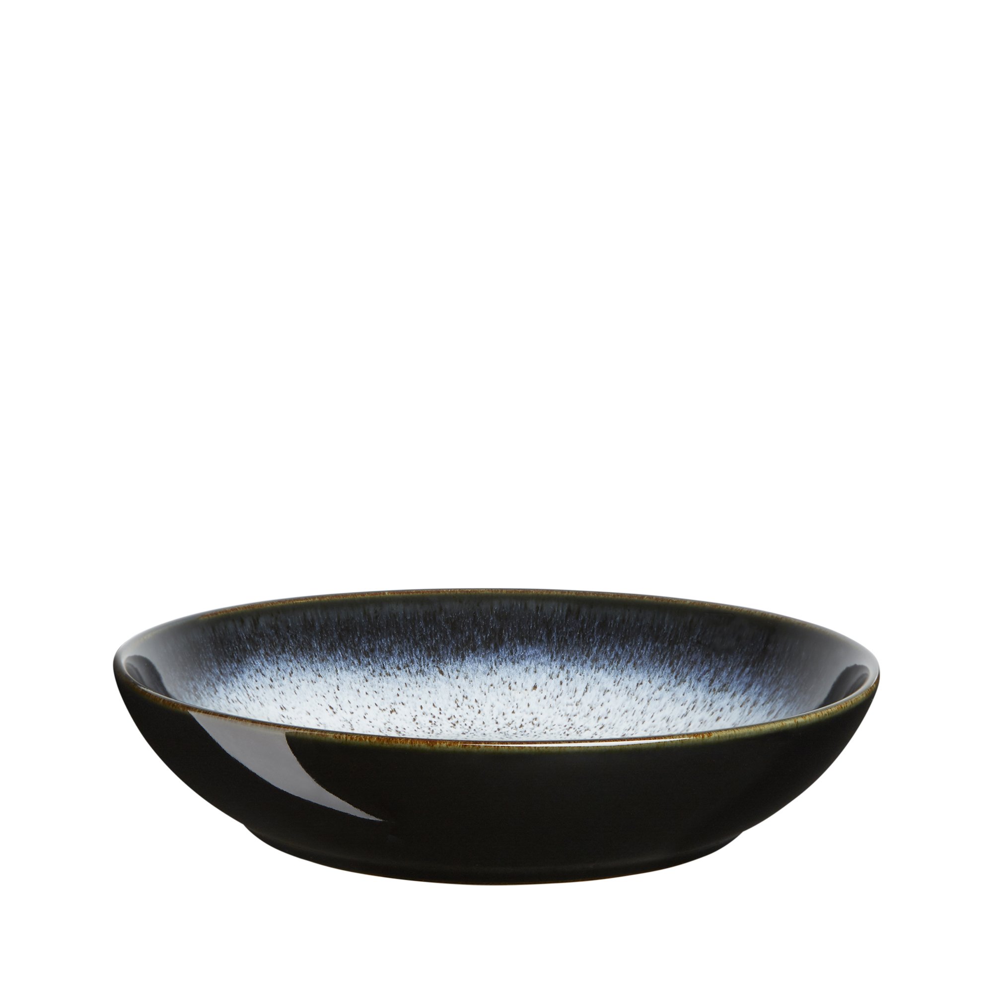 Denby - Halo Pasta Bowls Set Of 2 - Reactive Glaze Dishwasher Microwave Safe Crockery 1050ml - Black, Grey Ceramic Stoneware Tableware - Chip & Crack Resistant
