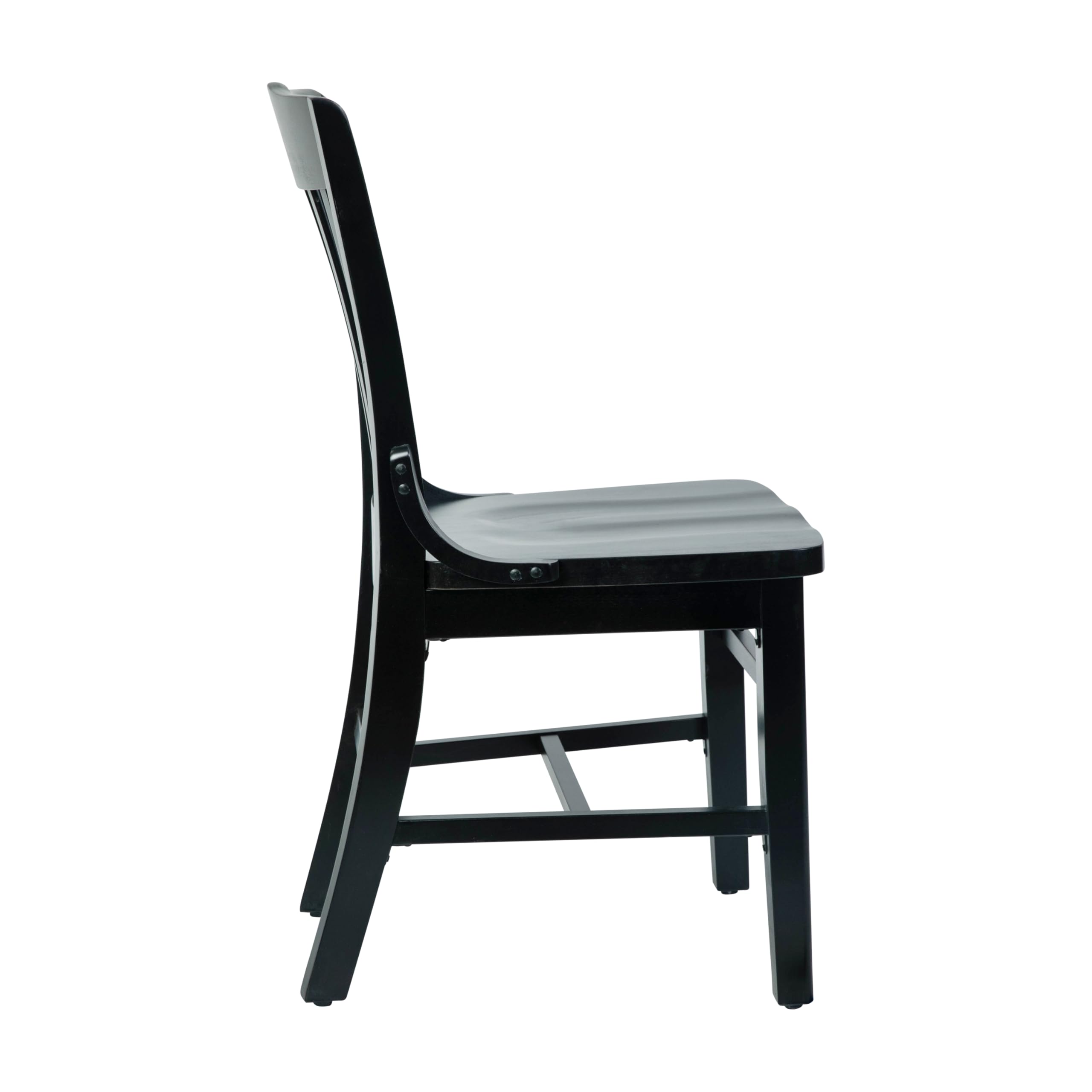 Flash Furniture Hercules School House Back Metal Restaurant Chair - Black Wood Seat - Black Frame