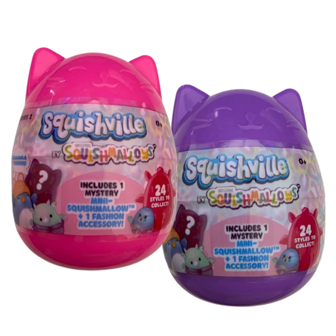 Squishmallows Squishville Mystery Mini Series 2 Plush Assortment Blind Package - Colors and Styles May Vary (2 Pack)