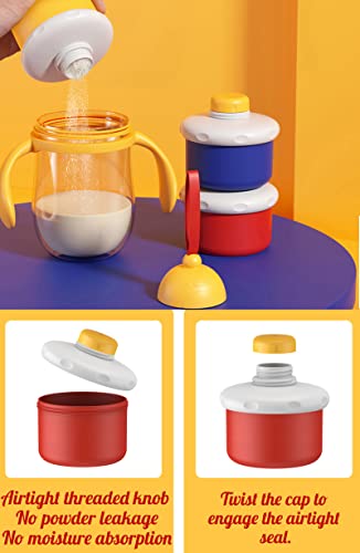 PandaEar Baby Formula Dispensers on The go for Travel| Stackable Portable Baby Formula Storage Container| Travel Formula Holder for Diaper Bag| Baby Powder Dispenser, 3 Layers 2 Pack