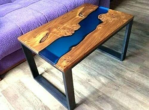 Epoxy Table, Live Edge Wooden Table, Epoxy Resin River Table, Natural Wood,Dining Table, Natural Epoxy Table, Resin Table 42" x 24" Inch