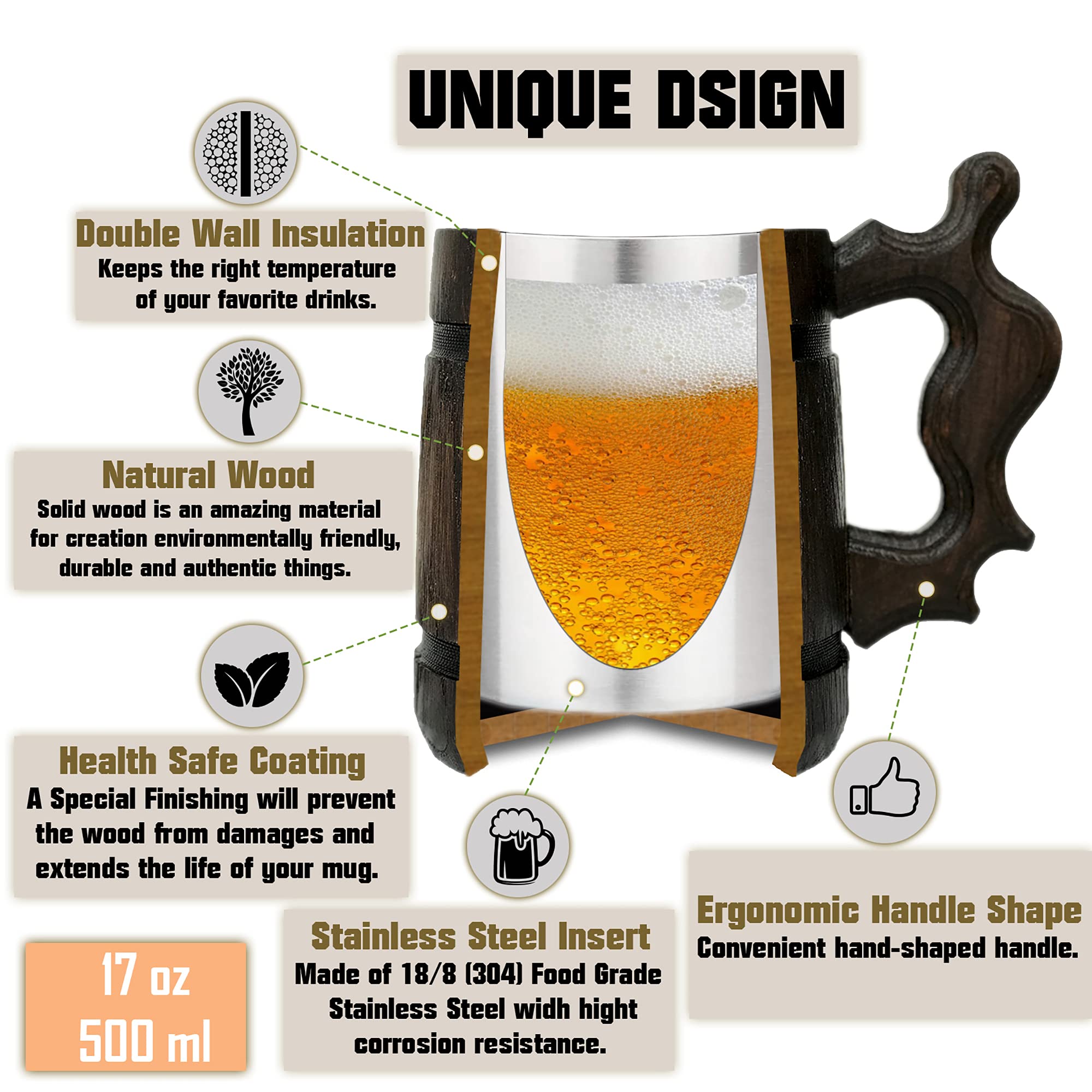 Dungeon Master Beer Mug. Dungeon and Dragons Mug. Dungeon Master Stein. D&D Gift. Wooden Beer Stein. Best Gift. Wooden Beer Mug. Wood Beer Mug Gamer Gift Beer Tankard K145