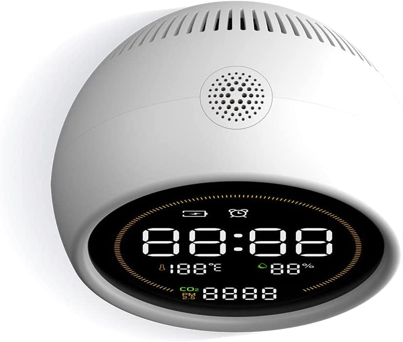 Carbon Dioxide CO2 + PM2.5 Air Quality Monitor, Pollution & Ventilation Meter – Temperature and Humidity Sensor – Measure Indoor Ventilation Levels with CO2 PPM and PM2.5 Micron Dust Levels
