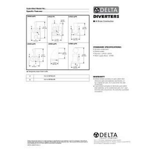 Delta Faucet U4929-PK 3-Way Shower Arm Diverter for Handshower, Chrome,3 x 3 x 3.75 inches