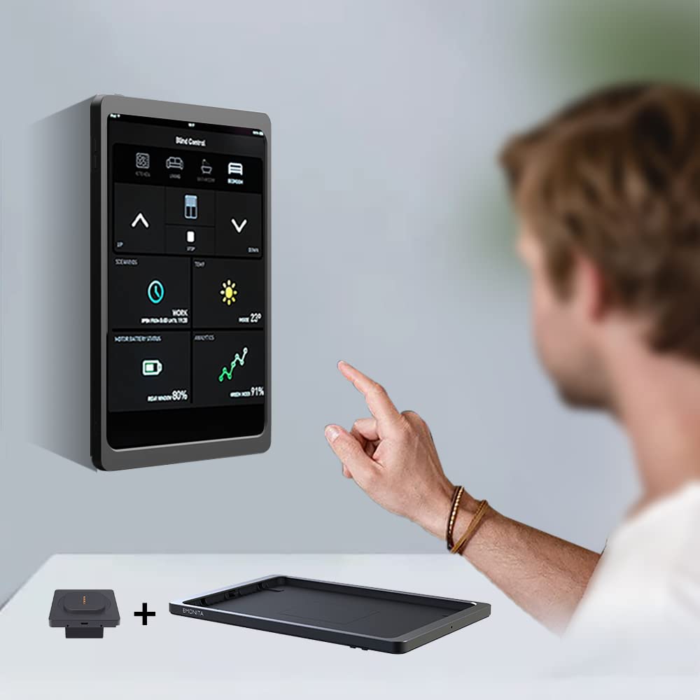EMONITA Magnetic Wall Mount with Charging Case for iPad Pro 12.9” Black. in-Wall Strong Magnets, 360 Rotation, No Wires Exposed