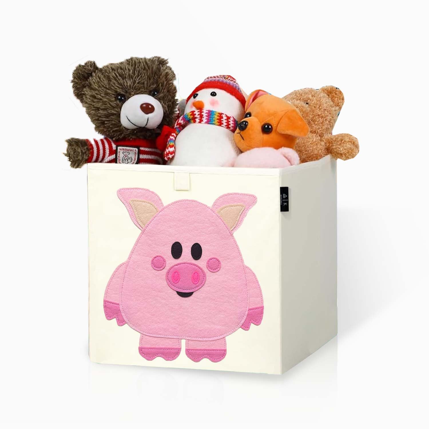 KOVCHEG Foldable Animal Toy Storage Bins/Cube/Box/Chest/Organizer for Kids & Nursery, 13 inch (piggy)