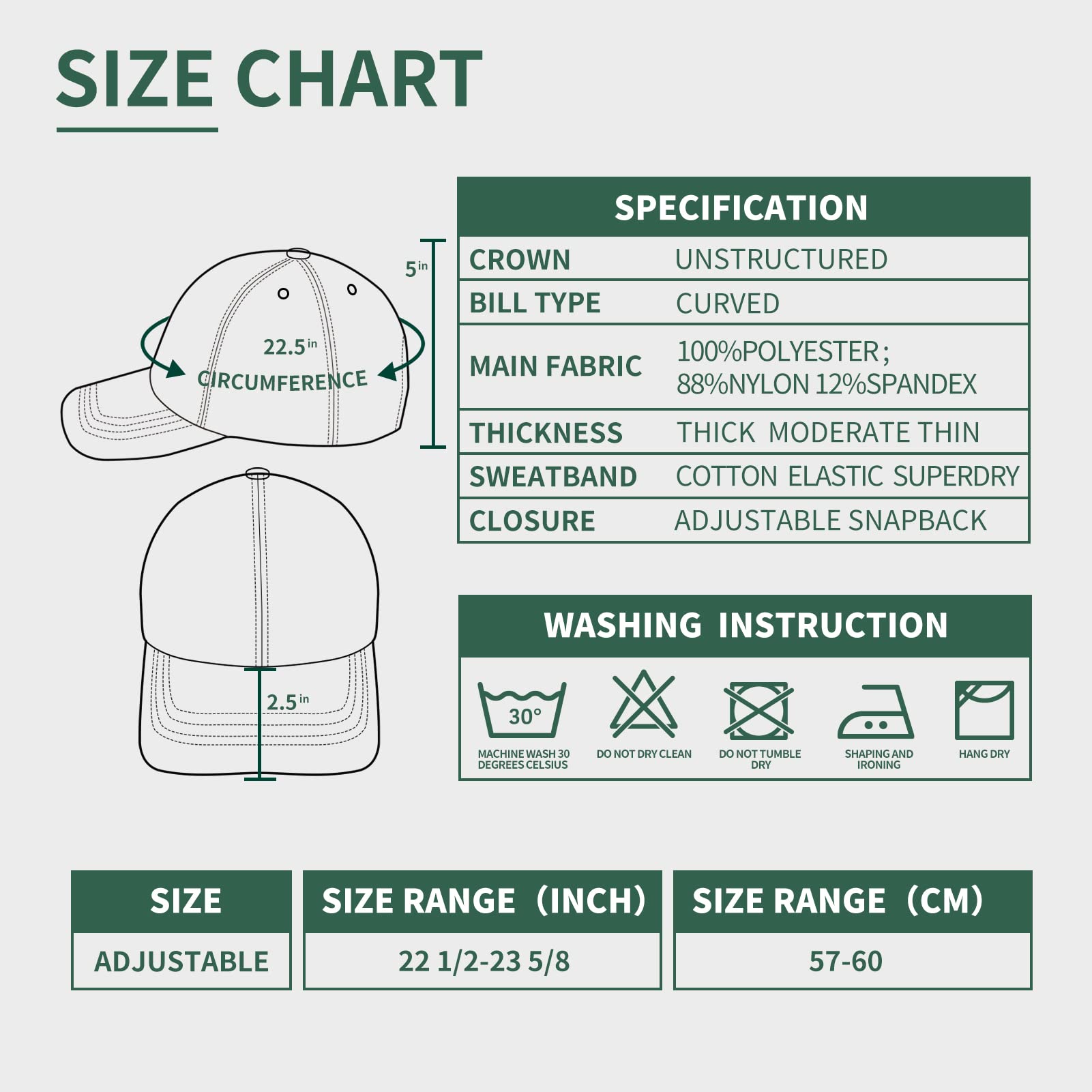 zowya Quick Drying Outdoor Sport Hat Unstructured UPF40+ Running Cap for Men Women Waterproof Breathable Charcoal Gray