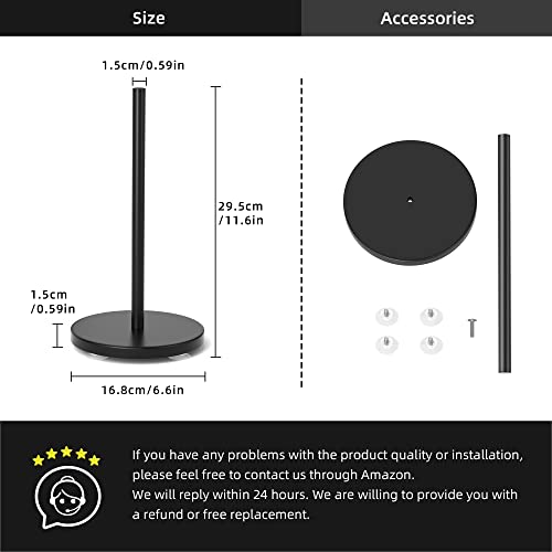 Paper Towel Holder Countertop with Suction Cups Base for One-Handed Operation, Free-Standing Paper Towel Roll Dispenser, Paper Towel Stand Suitable for Kitchen, Bathroom, Pantry, RV
