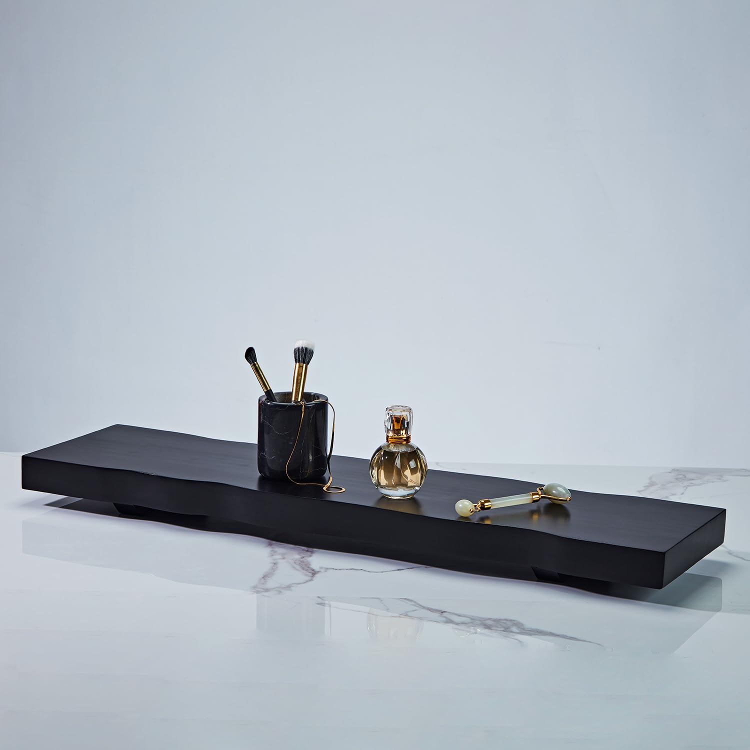Generic Teak Wood Bath Caddy (Black)