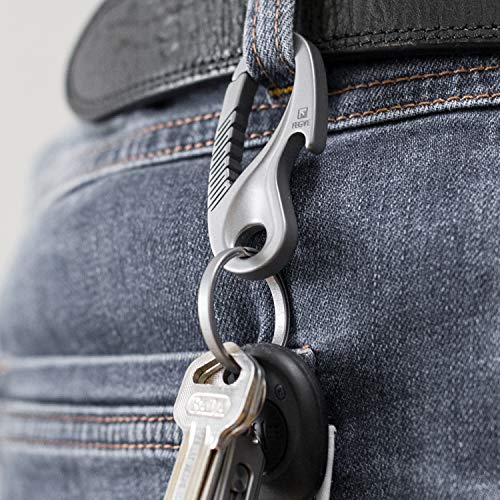 TISUR Titanium Carabiner Key Holder Quick Release Heavy Duty Bottle Opener Car Key Chain for Men (Taiji+O Ring)