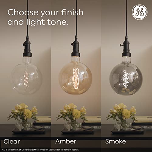 GE Vintage Style LED Light Bulb, 40 Watt, Amber Finish, G25 Globe Bulb (1 Pack)