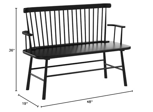 Jerimiah Black Wood Spindleback Bench by Crown Mark