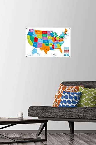 Map - United States of America 2022 Wall Poster with Push Pins