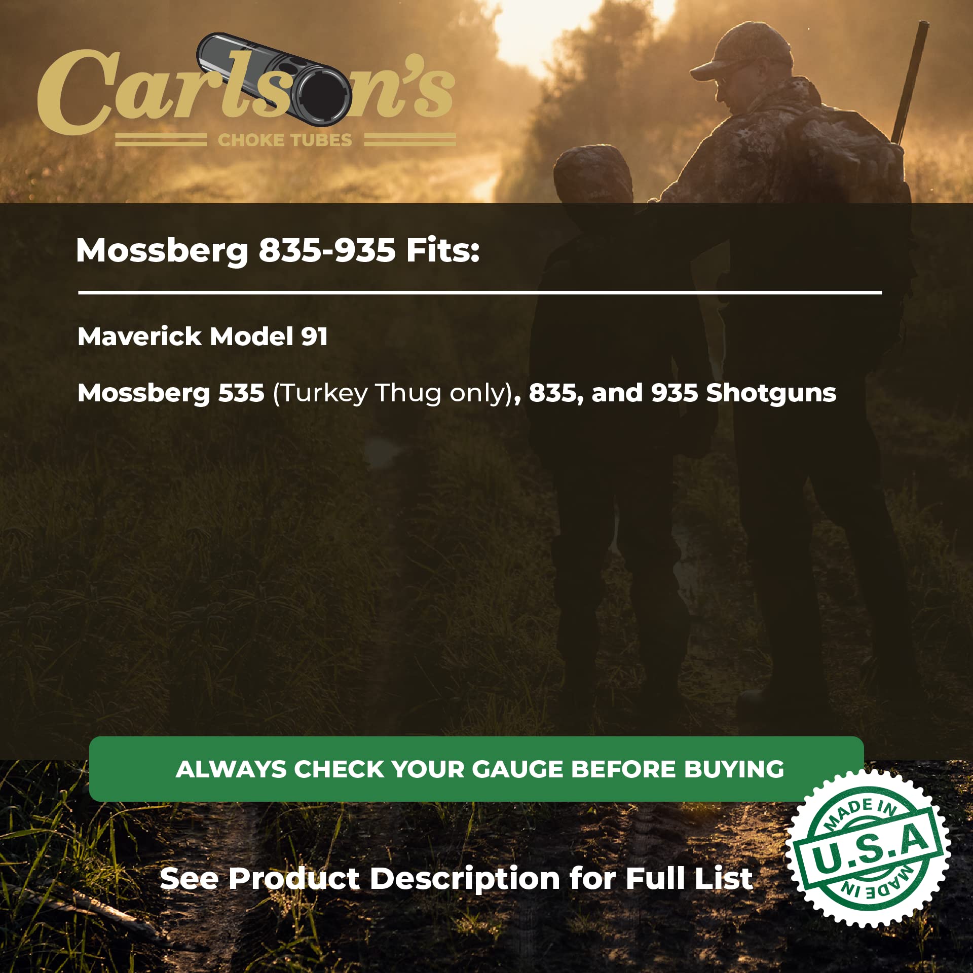 Carlsons Choke Tubes 12 Gauge for Mossberg M835-M935 [ Turkey | 0.683 Diameter ] Blued Steel | Long Beard Turkey Choke Tube | Made in USA