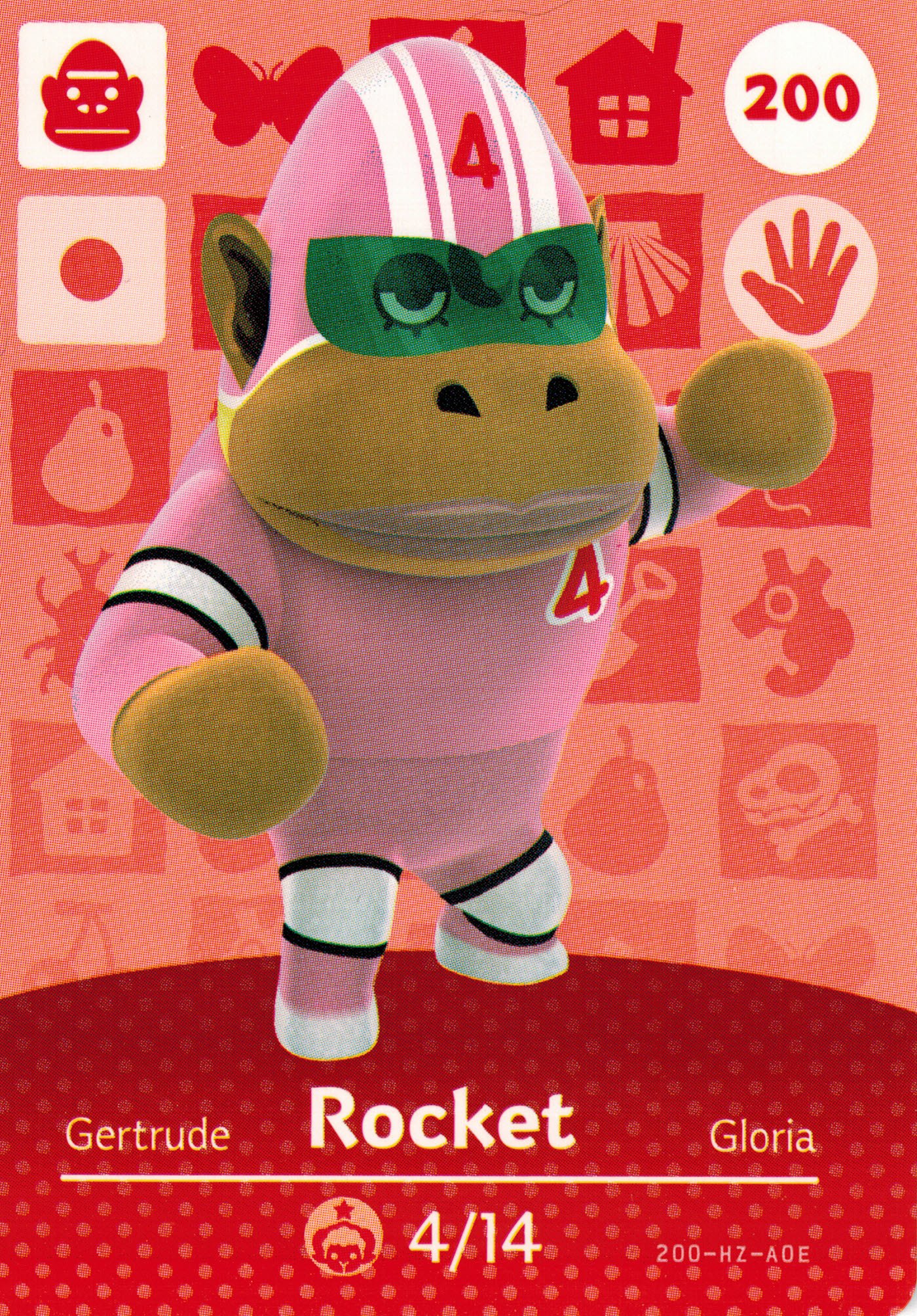 Nintendo Animal Crossing Happy Home Designer Amiibo Card Rocket 200/200 USA Version