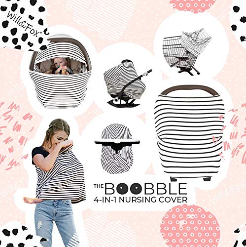 Car Seat Cover for Babies - Soft, Stretchy and Breathable Multipurpose Nursing Covers for Breastfeeding - Amazing Gift for New Moms - Modern Stripe - Will and Fox