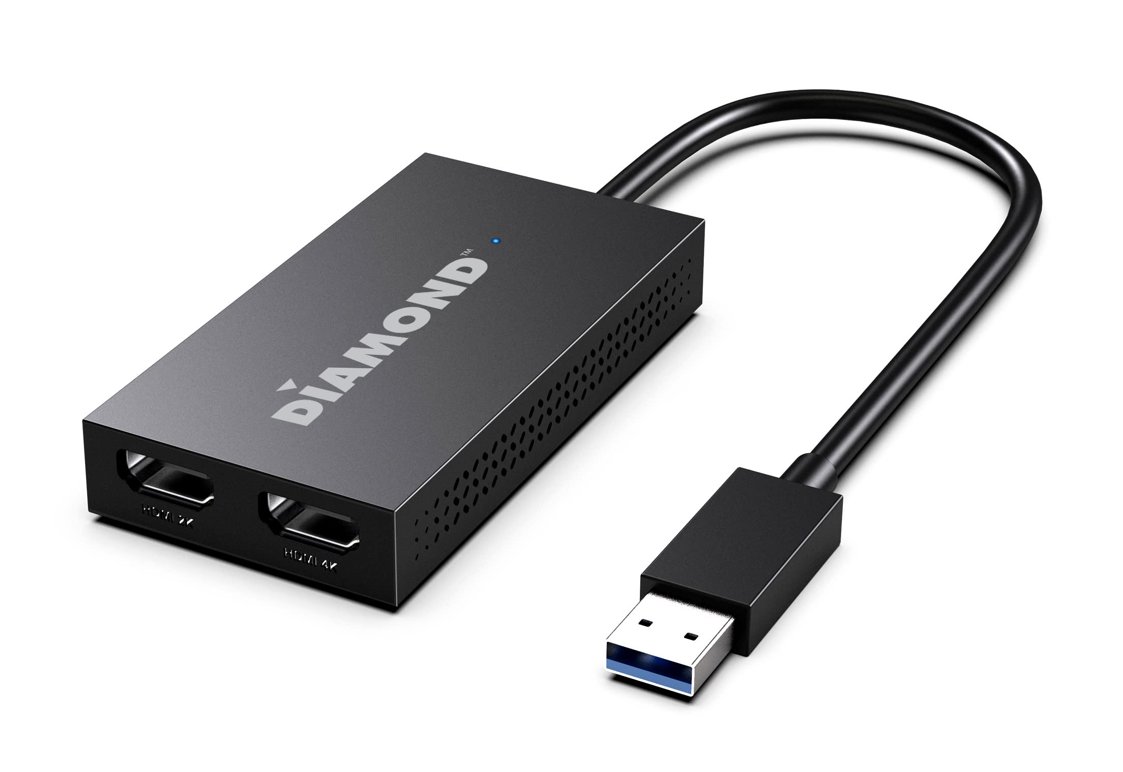 Diamond Multimedia UGA USB 3.0/2.0 Dual HDMI Ultra HD 4K/2K 3840 x 2160 USB Type A 3.0 and Type C 3.1 to HDMI Video Graphics Adapter, Black,BVU5500HS2