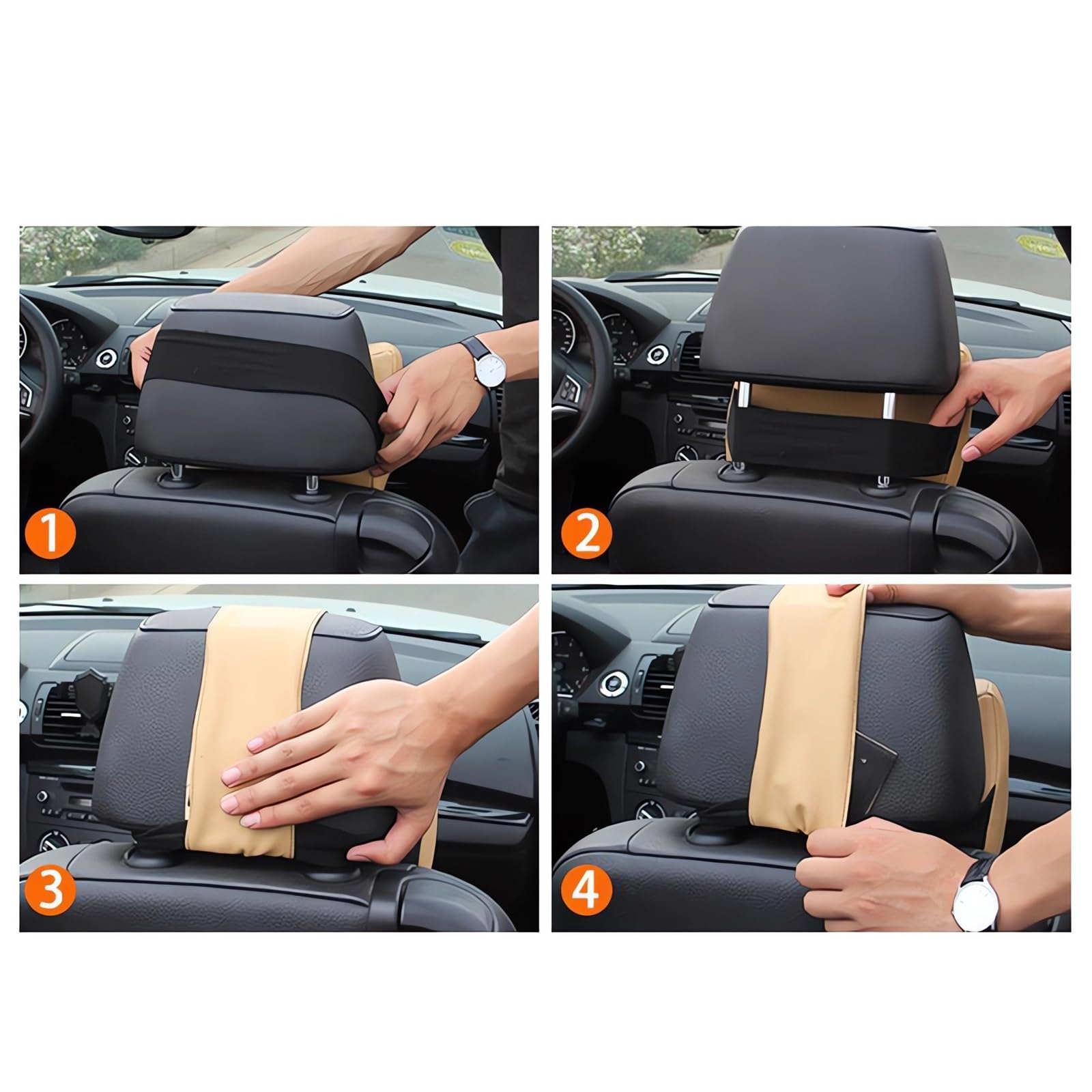 Car Seat Headrest Neck Rest Cushions - 2023 New Ergonomic 3D Memory Foam Car Neck Pillow with Removable Cover, Car Neck & Head Support Rest Pillow, Head Rest for Office Chair Neck Support (Black)