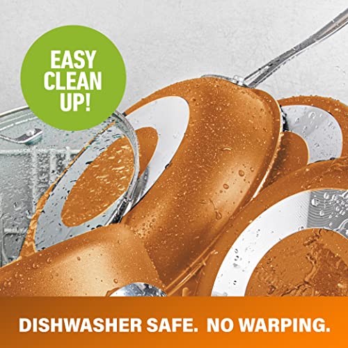 GOTHAM STEEL Cast Set, 2 Piece Nonstick Copper Fry Pans, 5.5β & 9.5β Non Stick Skillets, Metal Utensil Oven & Dishwasher Safe