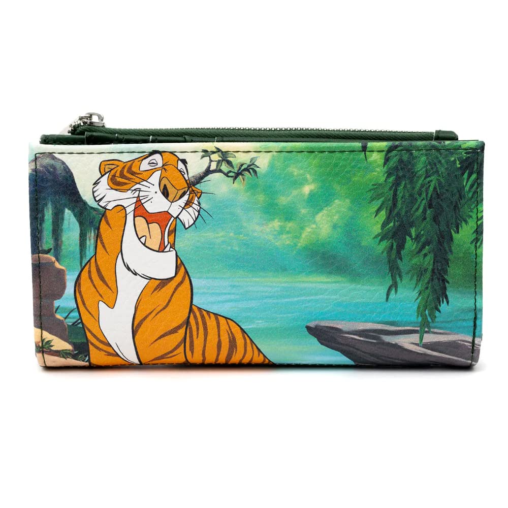 Disney Wallet, Fold Over, Snap Pouch, Jungle Book Mowgli and Friends Group Pose, Vegan Leather